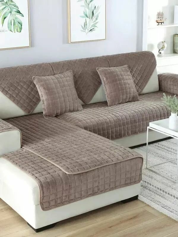 Дивандек накидка 80х130 см, покрывало дорожка на диван или кресло (80х130 / капучино)