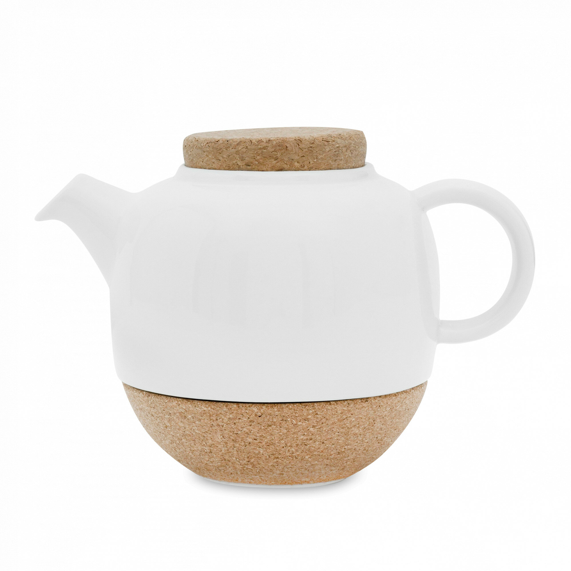 Чайник заварочный с ситечком, 800 мл, фарфор, нержавеющая сталь, пробка, белый V77702 Isabella