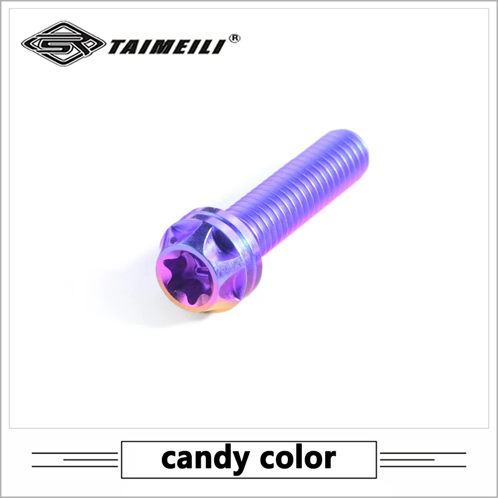 TAIMEILI винты из титанового сплава T2 M6x20/25/30/35 мм candy color, M6x20 mm