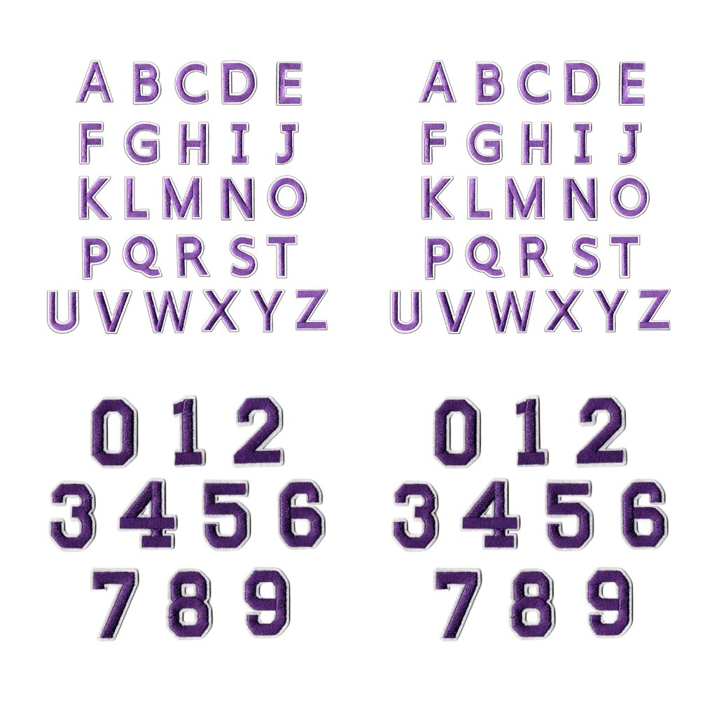 Набор из 72 вышитых букв и цифр для одежды, сумок и рукоделия