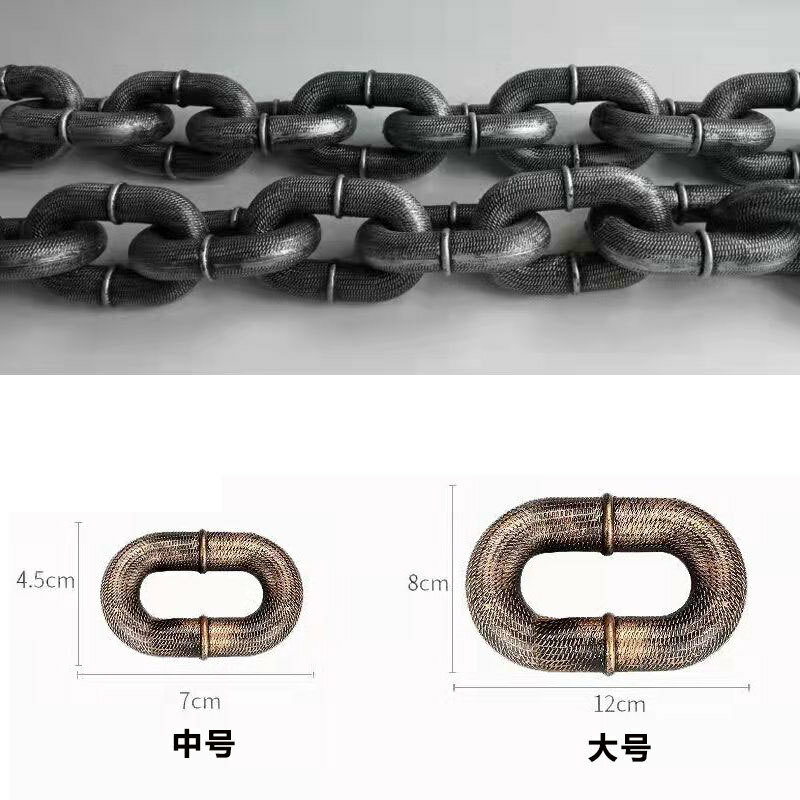 Чистый красный тот же набор собачьих цепочек имитирует толстую цепочку, подделку большой железной цепи Древнее серебро