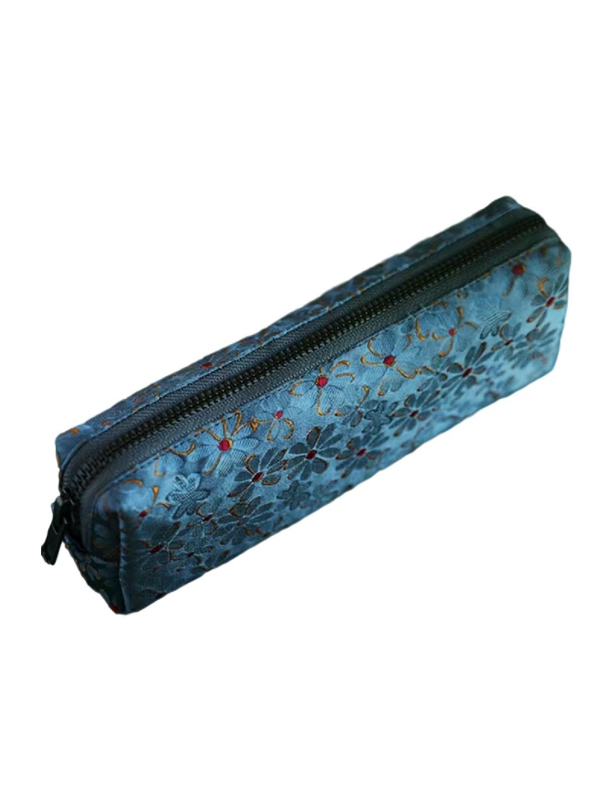 Ретро Вышитые Карандаш Чехол Хлопок Льняная Ткань Карандаш Сумка Большой Емкости