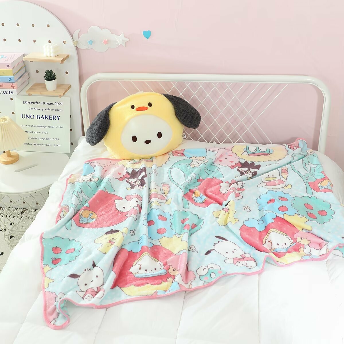 Плед с мультяшным рисунком, плед для сна, утепленный плед, плед для кондиционера, портативный дорожный плед, автомобильный плед, поясничная подушка, подушка для поддержки шеи.