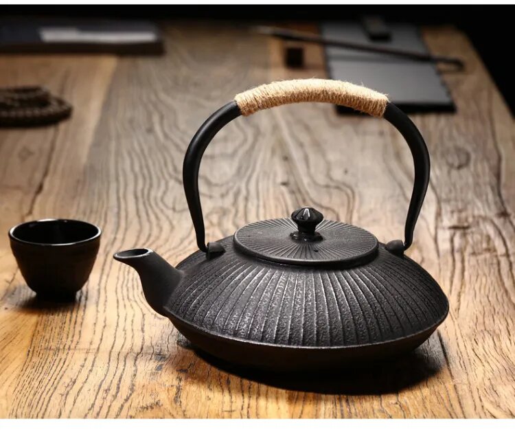 Маркизз Чайник заварочный "Чугунный заварочный чайник с узором пиона, японский литой чайник для заваривания чая", 952 мл