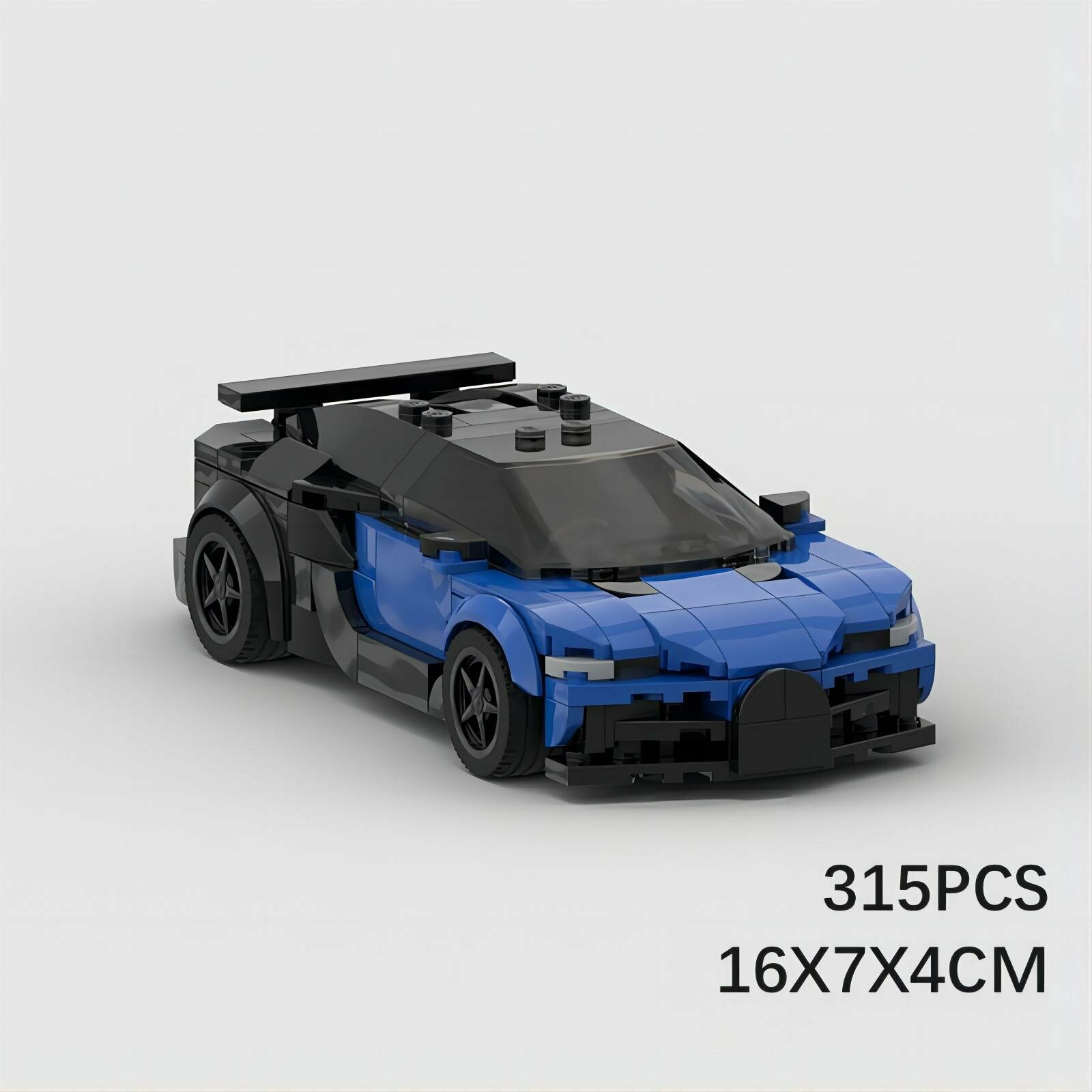 Строительный блок MOC Bugatti Veyron Bolide Vision GT Speed8, строительный блок с сеткой, модель автомобиля