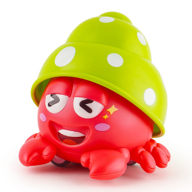 Игрушка-краб-отшельник с двойным откатом, детская мультяшная инерционная игрушка, маленький краб для мальчиков и девочек, веселая развивающая игрушка-машинка