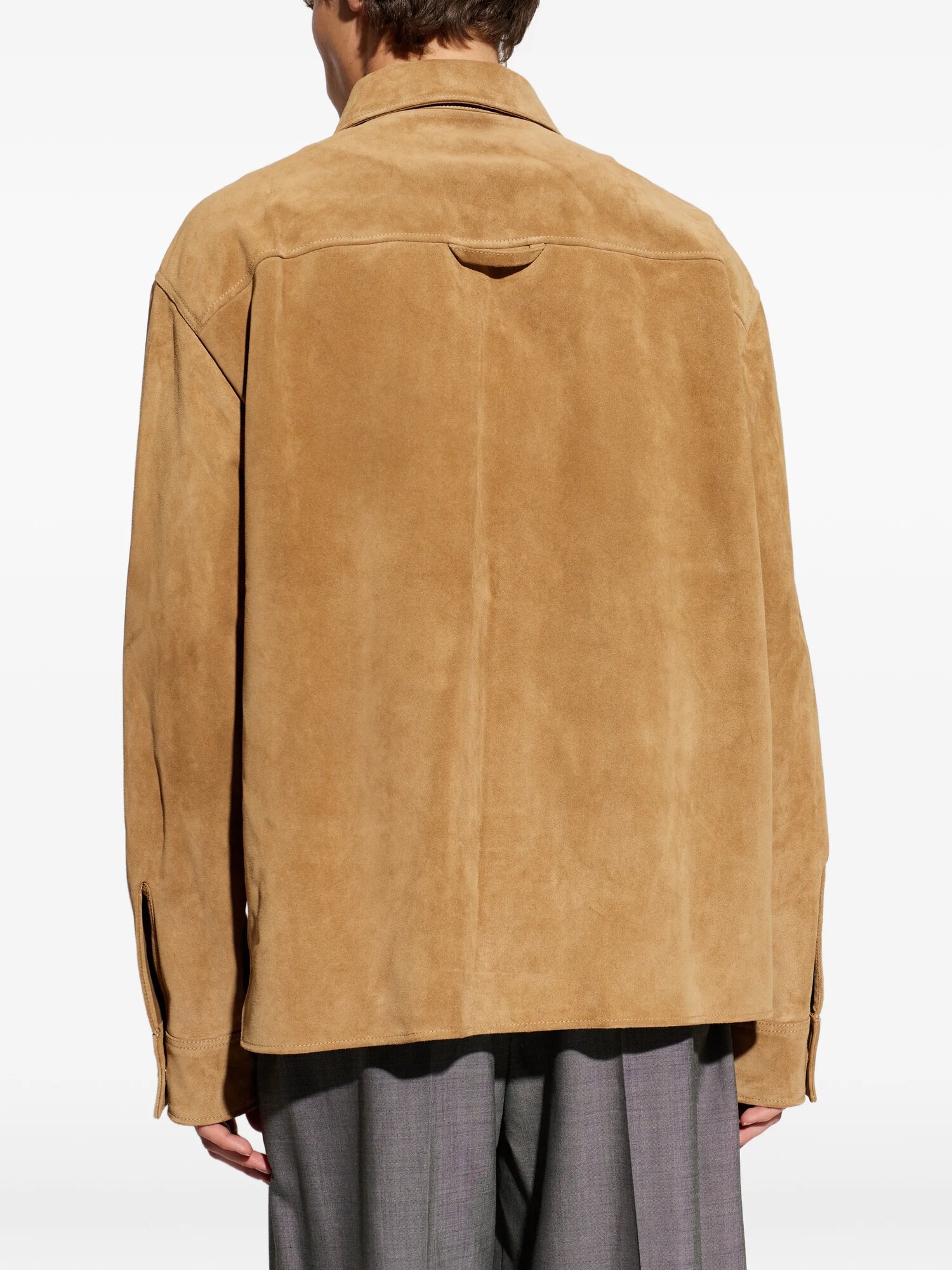 Рубашка Alexander McQueen Button leather shirt, размер 52, brown — фото 1