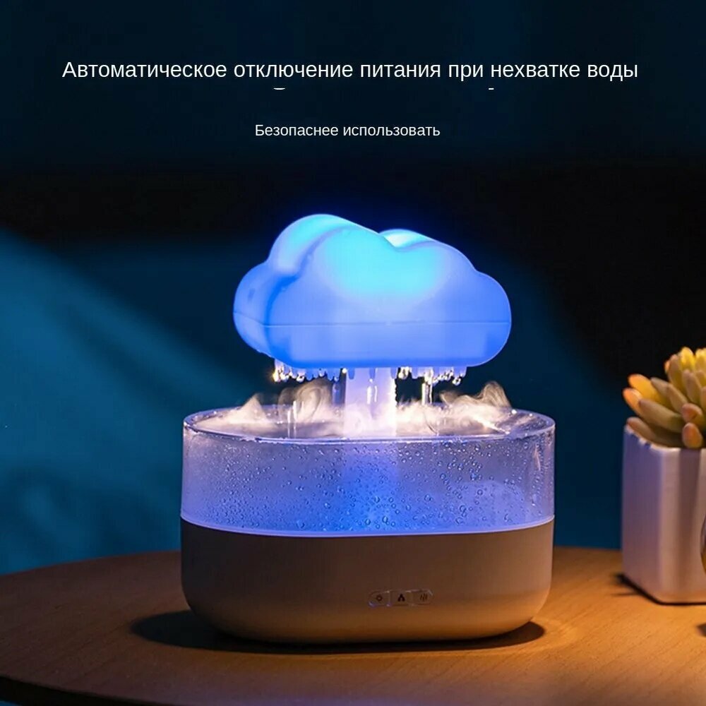 Milochic Увлажнитель воздуха Грибной увлажнитель воздуха для снятия стресса с помощью 7 цветов подсветки, белый