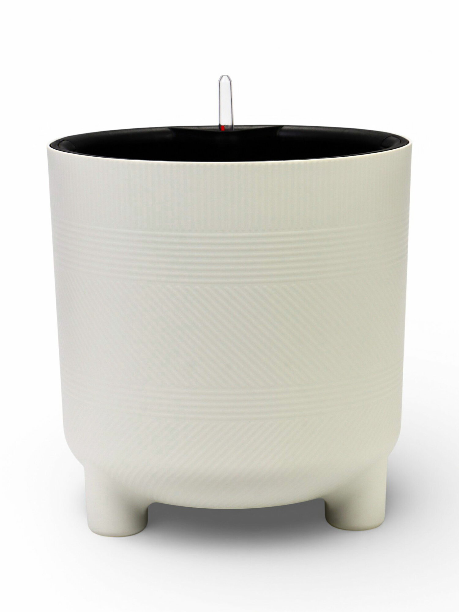 Кашпо для цветов "Шэнк", 29 л, d=35.7 см, h=36.6 см, пластиковое, с автополивом, со вставкой, на ножках, белое