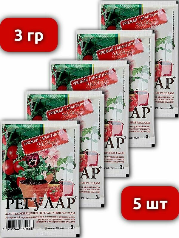 Для предотвращения перерастания рассады Регулар 3 гр , 5 шт