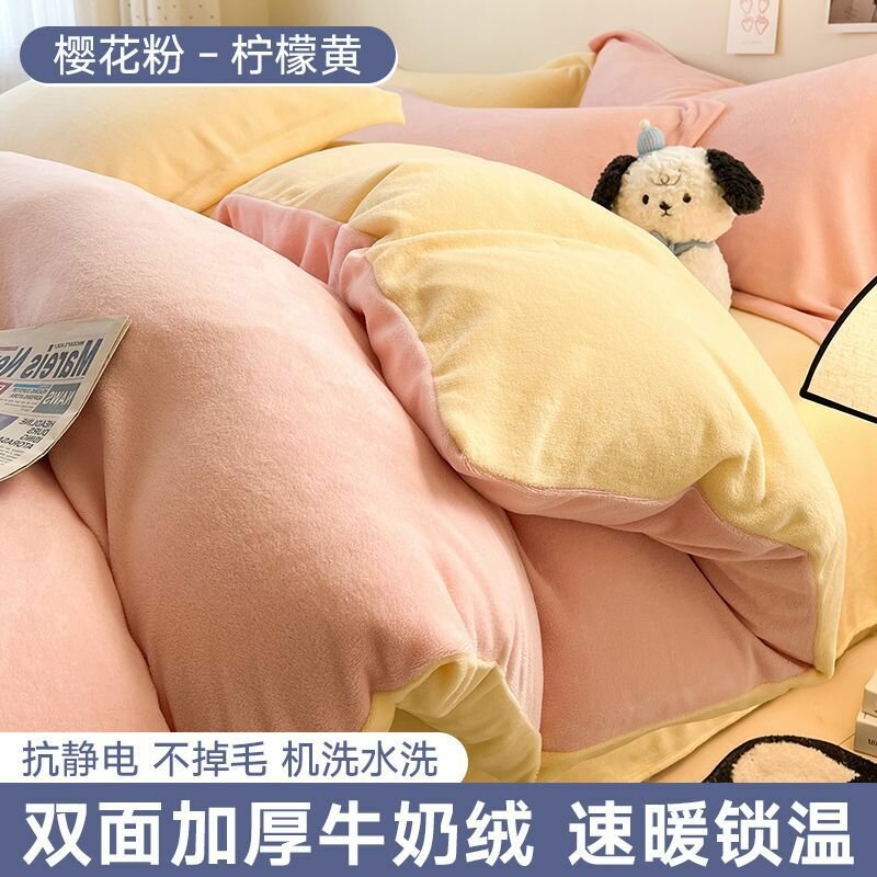 Утолщённое постельное бельё из кораллового флиса, новый двусторонний флисовый пододеяльник, фланелевый пододеяльник для общежития и дома.