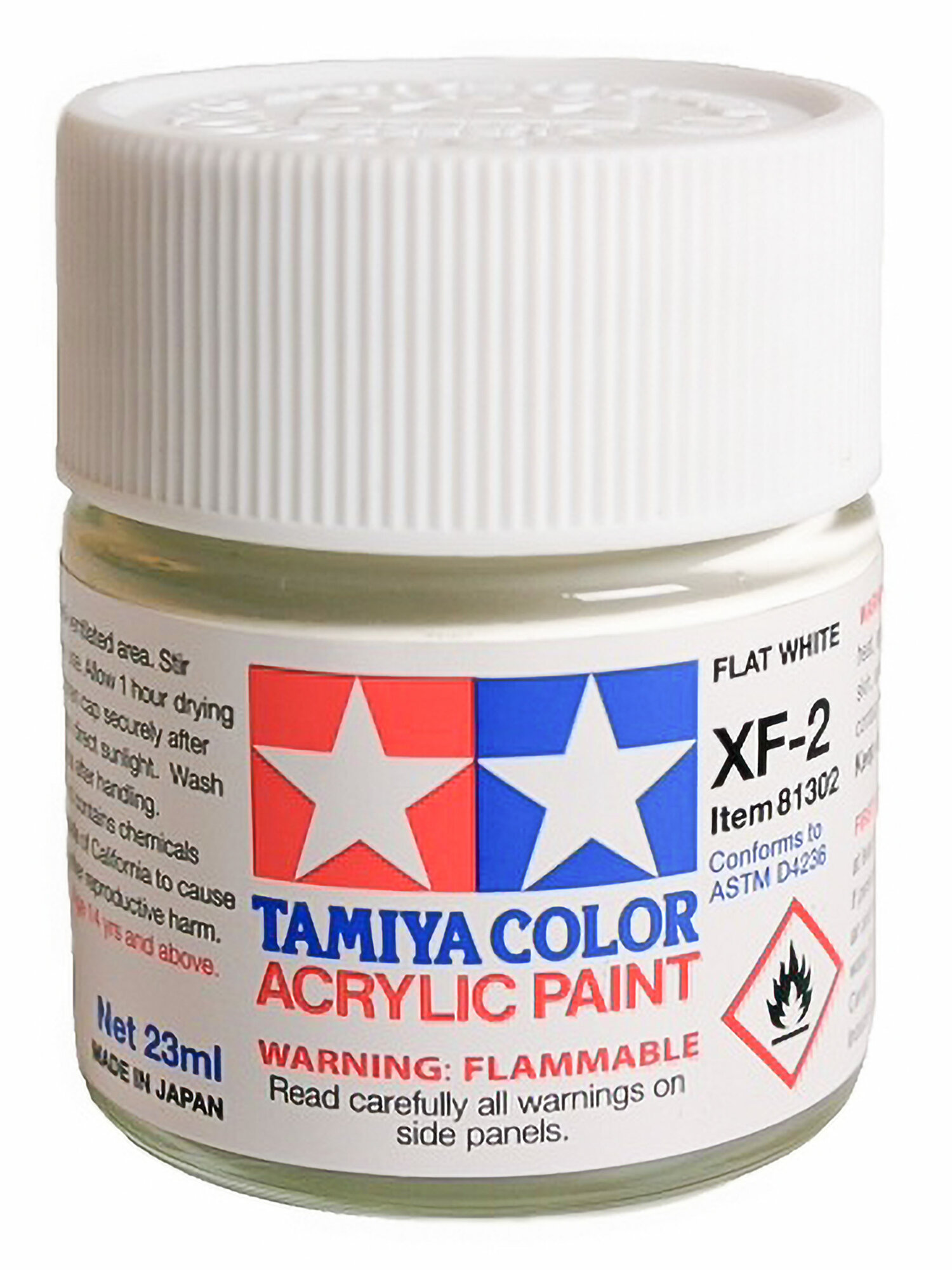 Краска акриловая Tamiya Color XF-2 White 81302 белая матовая, 23 мл