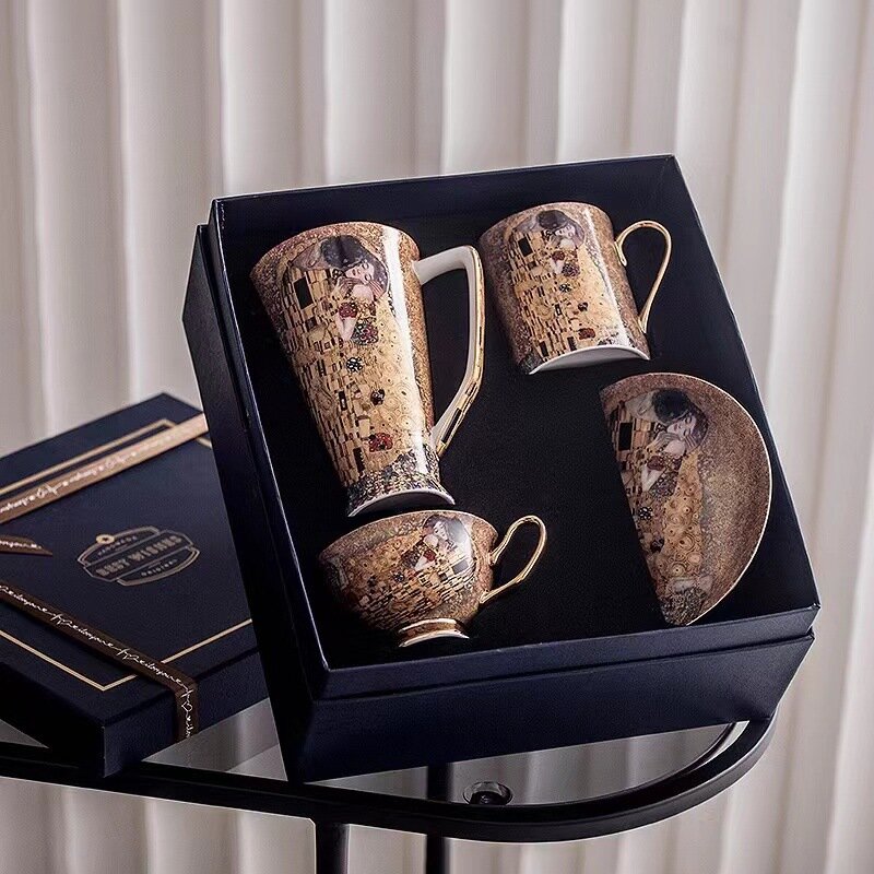 Набор кофейных чашек и блюдец для пары, английский послеобеденный чайный набор, костяная фарфоровая чашка с цветами, свадебный подарок, подарок на новоселье