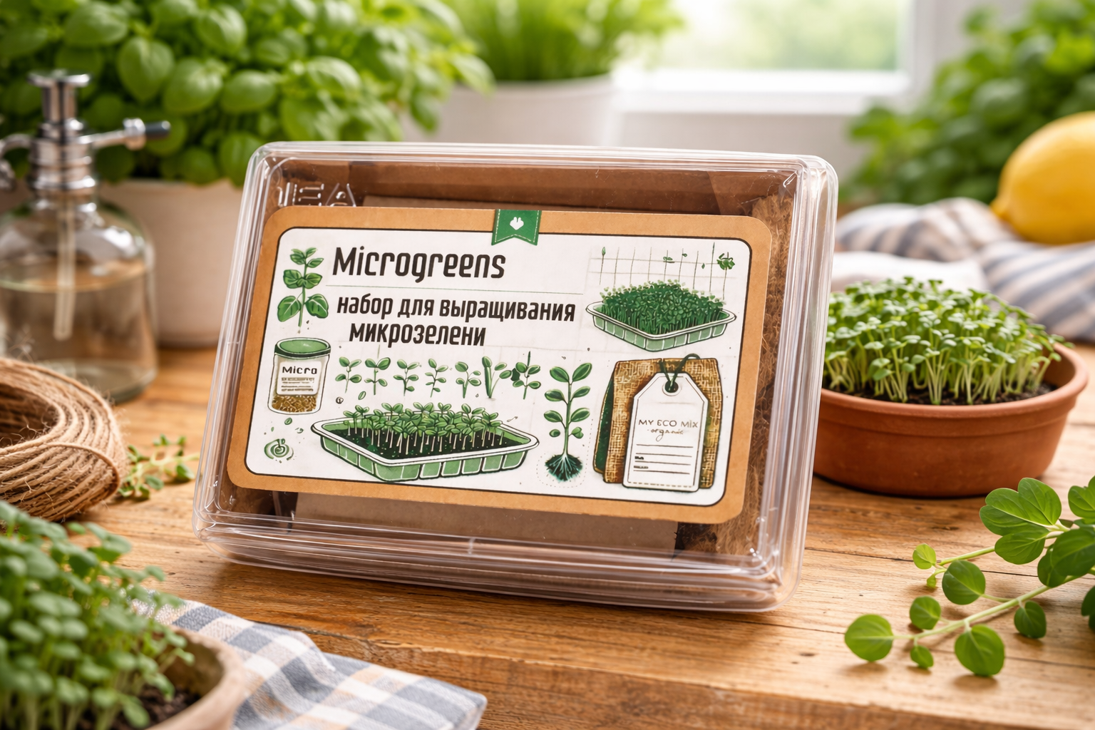 Набор для выращивания микрозелени Organic Home "9 в 1", 79 г