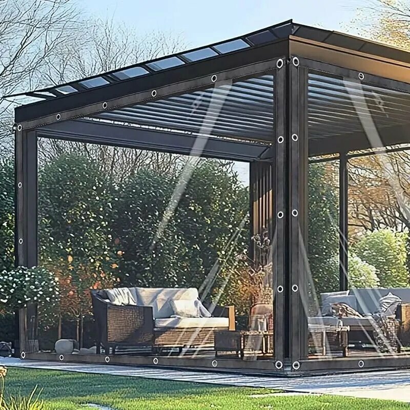 Прозрачный водонепроницаемый ПВХ тент для сада и террасы защита от дождя и ветра, универсальный навес для улицы