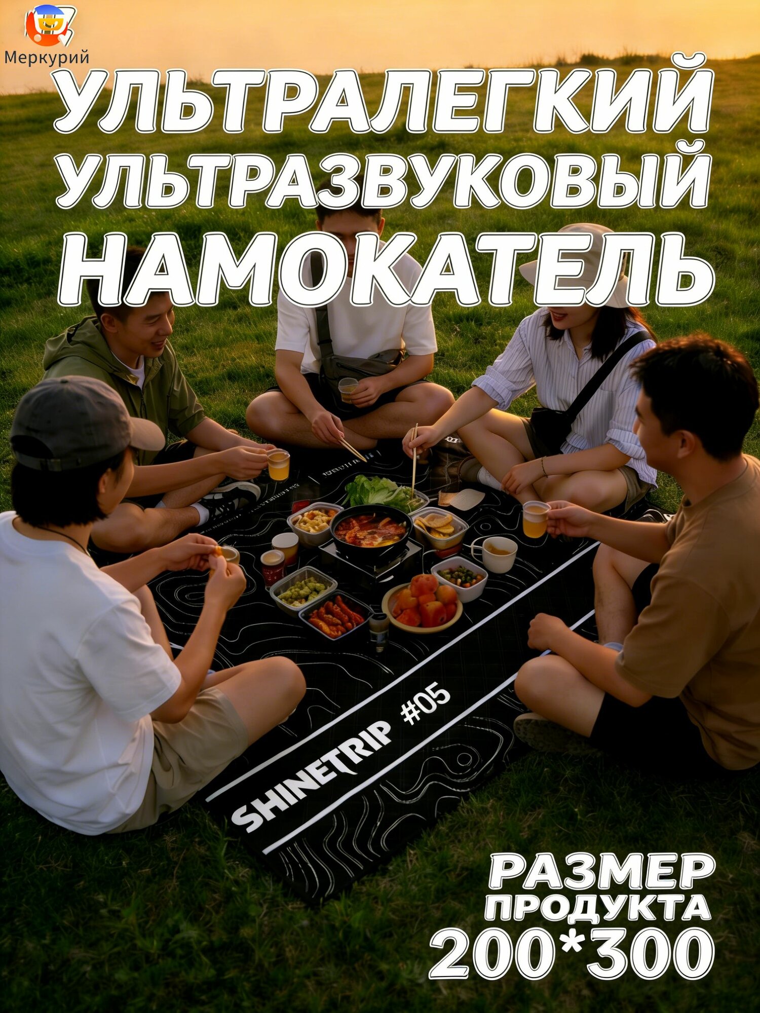 Коврик походный тактический ShineTrip, 05 серия, ультразвуковой, влагозащитный, из флиса Snowflake, компактный, для пикника и кемпинга