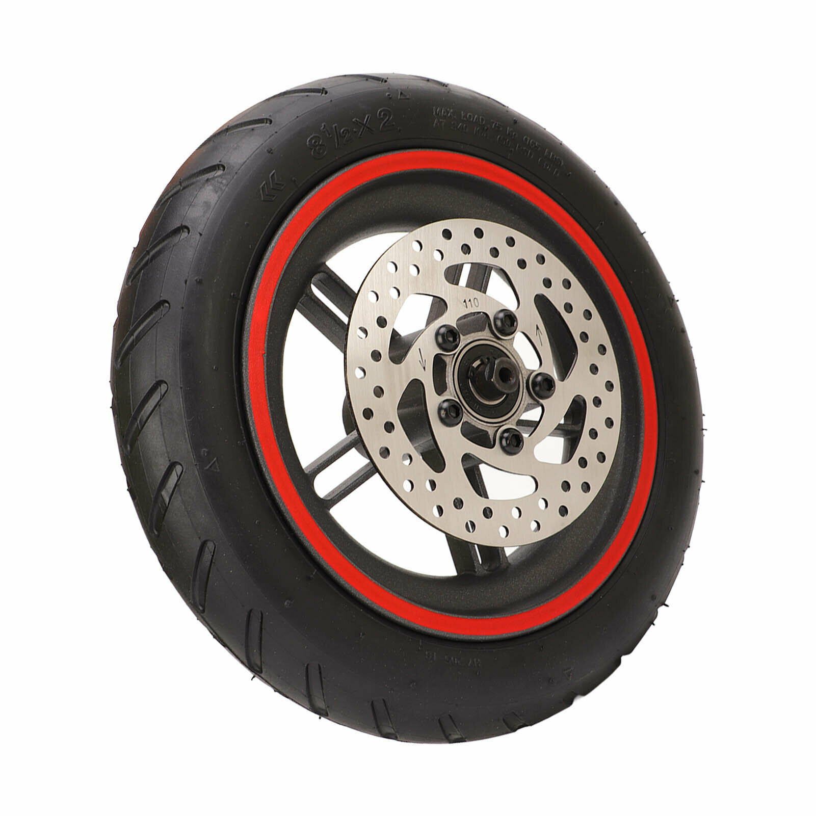 Заднее колесо электрического скутера в сборе, красная шина заднего колеса с дисковым тормозом 110 мм для Xiaomi M365 1S