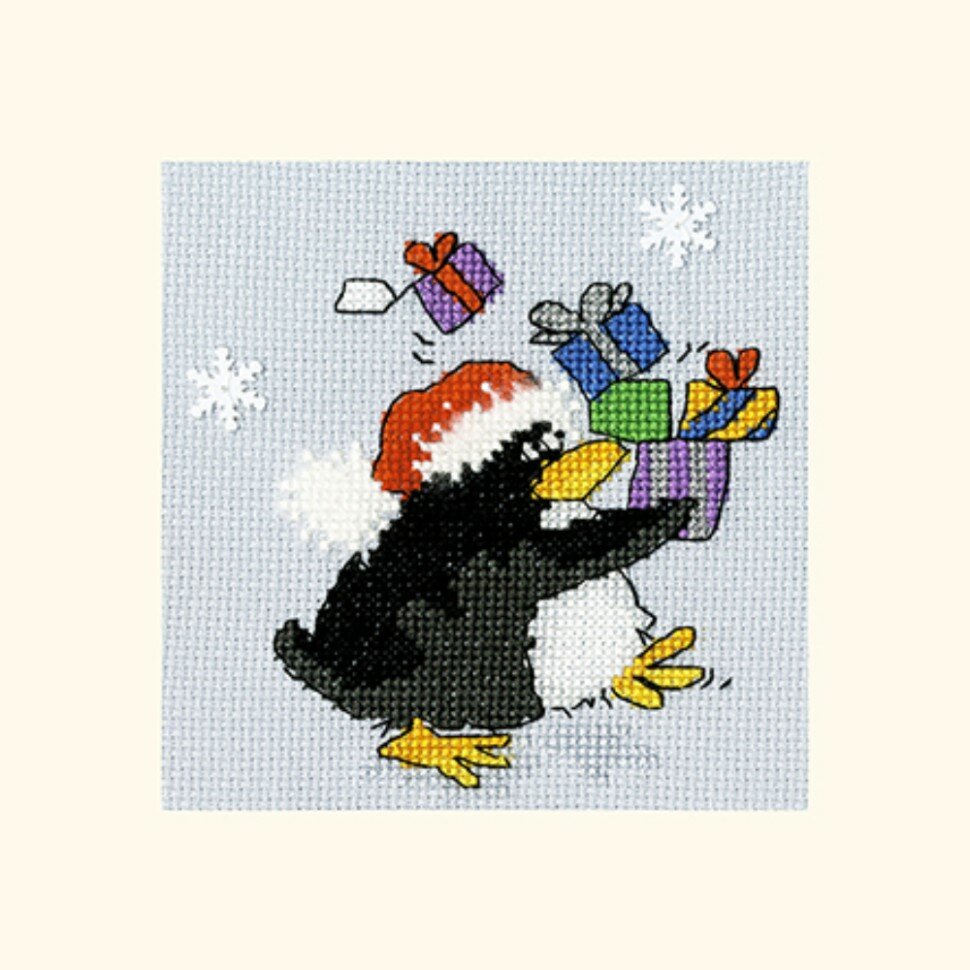 Набор для вышивания Bothy Threads #XMAS35 Presents (Подари подарки), Счетный крест, 10 х 10 см