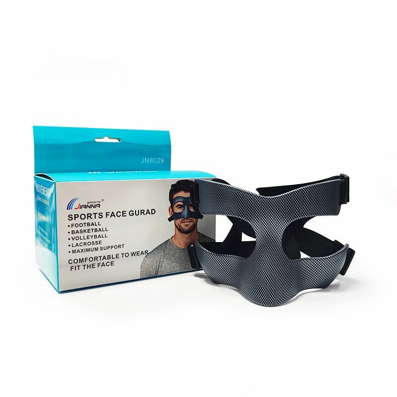 Баскетбольная маска, спортивный противоударный носовой протектор, черный сетчатый узор, защитный щиток для лица для взрослых для игры в футбол, защитное снаряжение для игры.