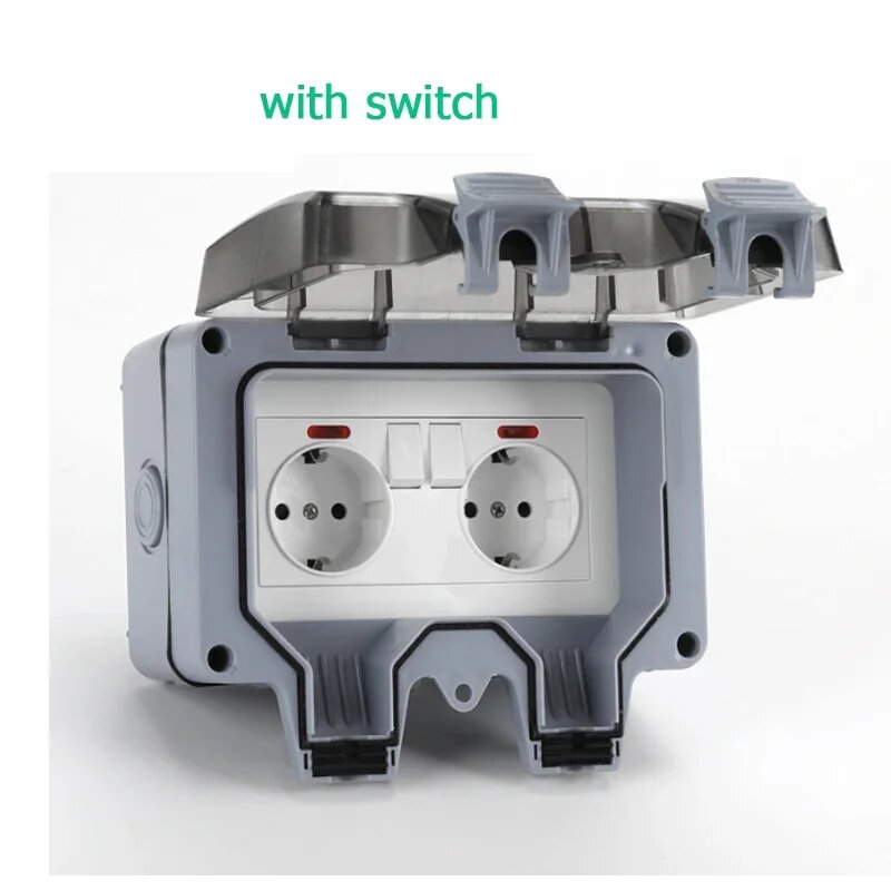 Водонепроницаемые наружные розетки Korea 16А IP66 110-250В 2-outlets-SWITCH