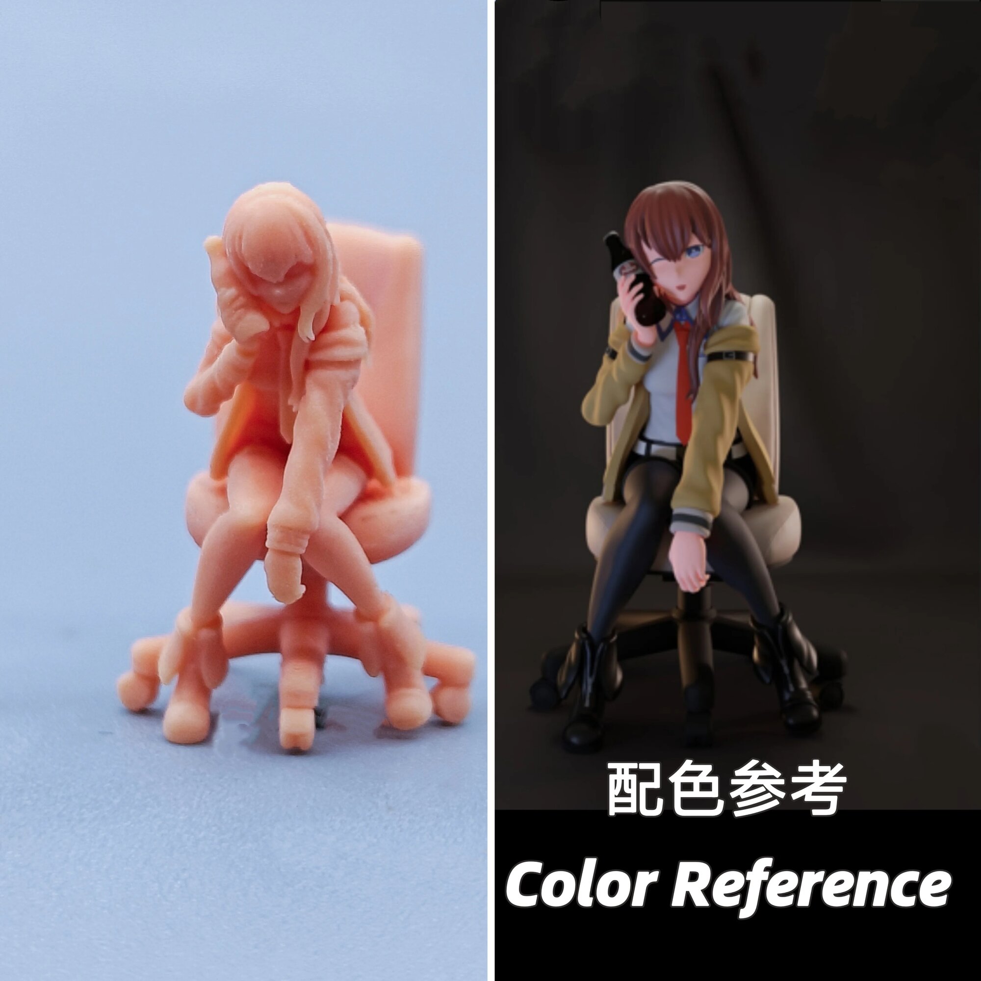 Фигурки EHCMODEL Fate Stone Gate Makise 1/64 резиновые неокрашенные