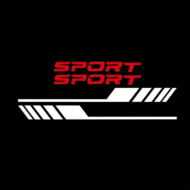 Виниловая боковая спортивная наклейка-полоса на дверь автомобиля, 23 дюйма, 2 шт, бело-красная