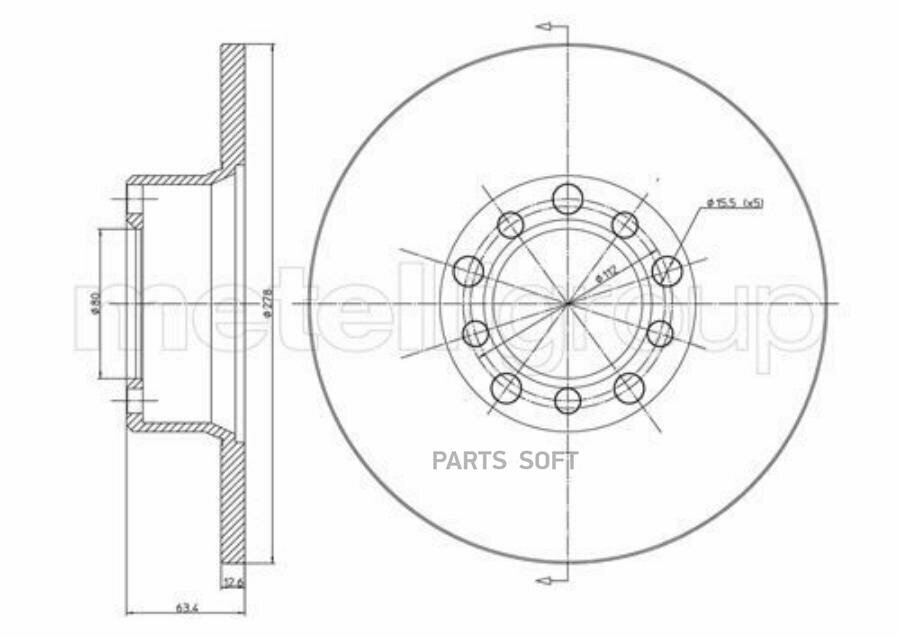 METELLI 23-0046 Диск тормозной Metelli ()