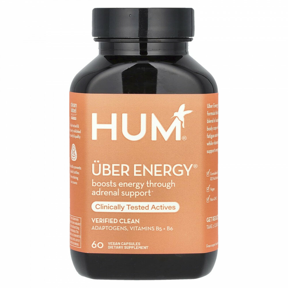 HUM Nutrition, Uber Energy`` 60 веганских капсул