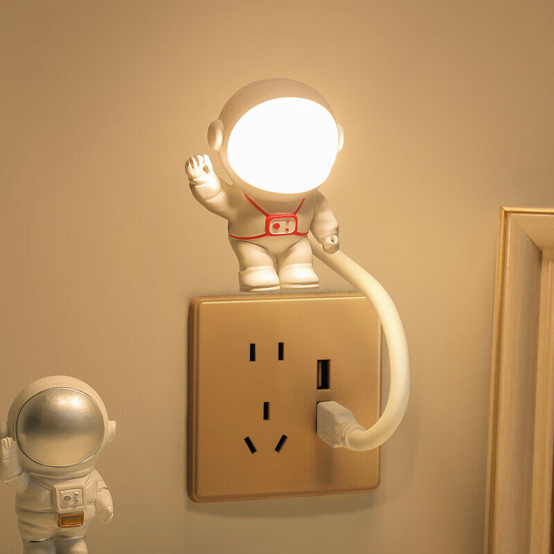 Kufire Astronaut Voice-Controlled Night Light, Smart Voice-Controlled Bedside Lamp, Bedroom Light, Language-Controlled Sensor Light