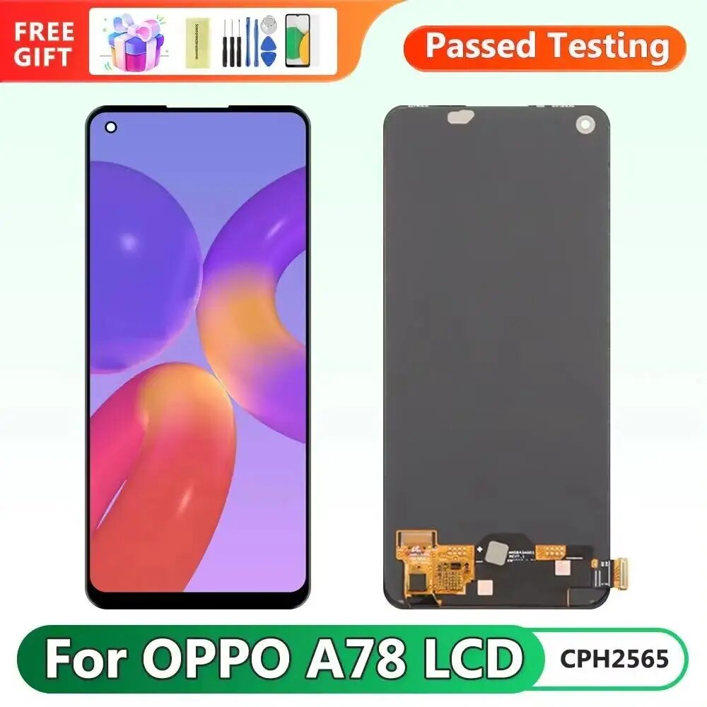 6,43 'AMOLED для Oppo A78 4G ЖК-экран CPH2565 + дигитайзер сенсорной панели для AMO 4G Black Frame