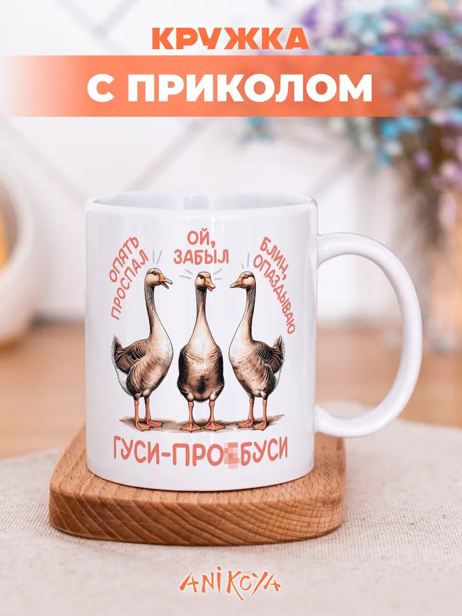 Кружка подарочная мем гуси