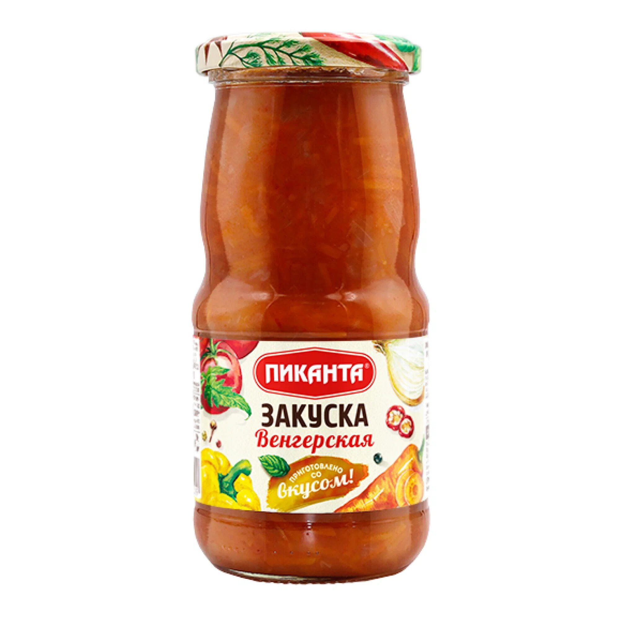 Закуска Венгерская Пиканта, 470 г, стеклянная банка, 1 штука