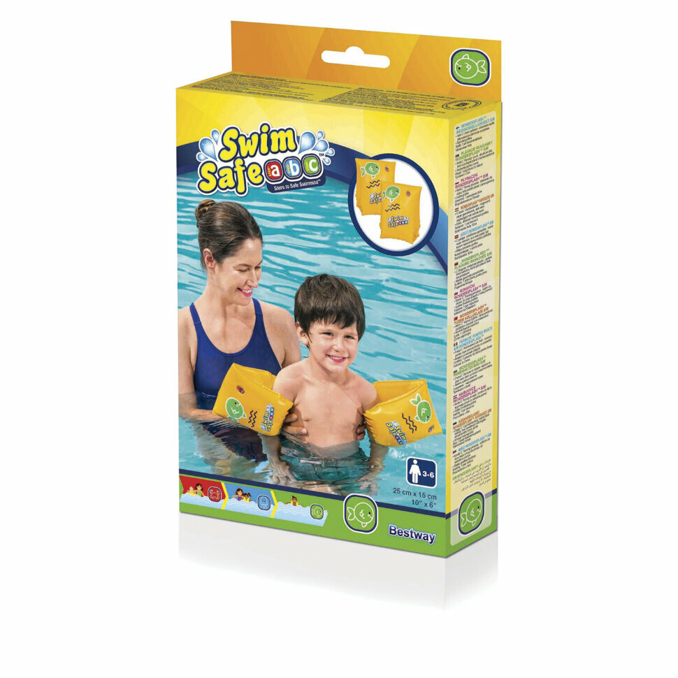 Нарукавники для плавания "Шаг С" 25х15 см, 3-6 лет, BESTWAY, 32033, 680103