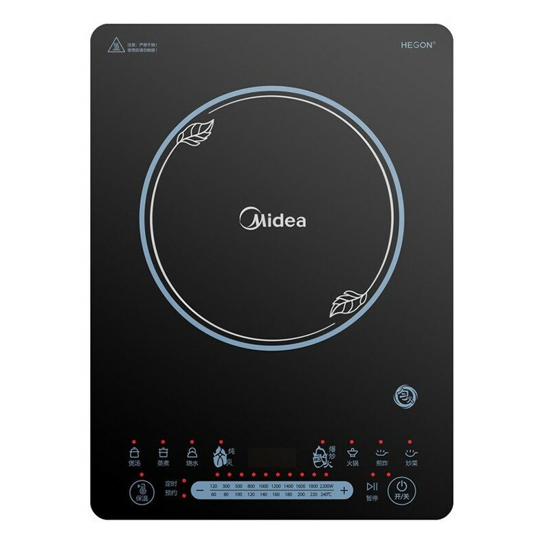 Индукционная конфорка Midea CCL2203, черная, класс A, 4D, водонепроницаемая