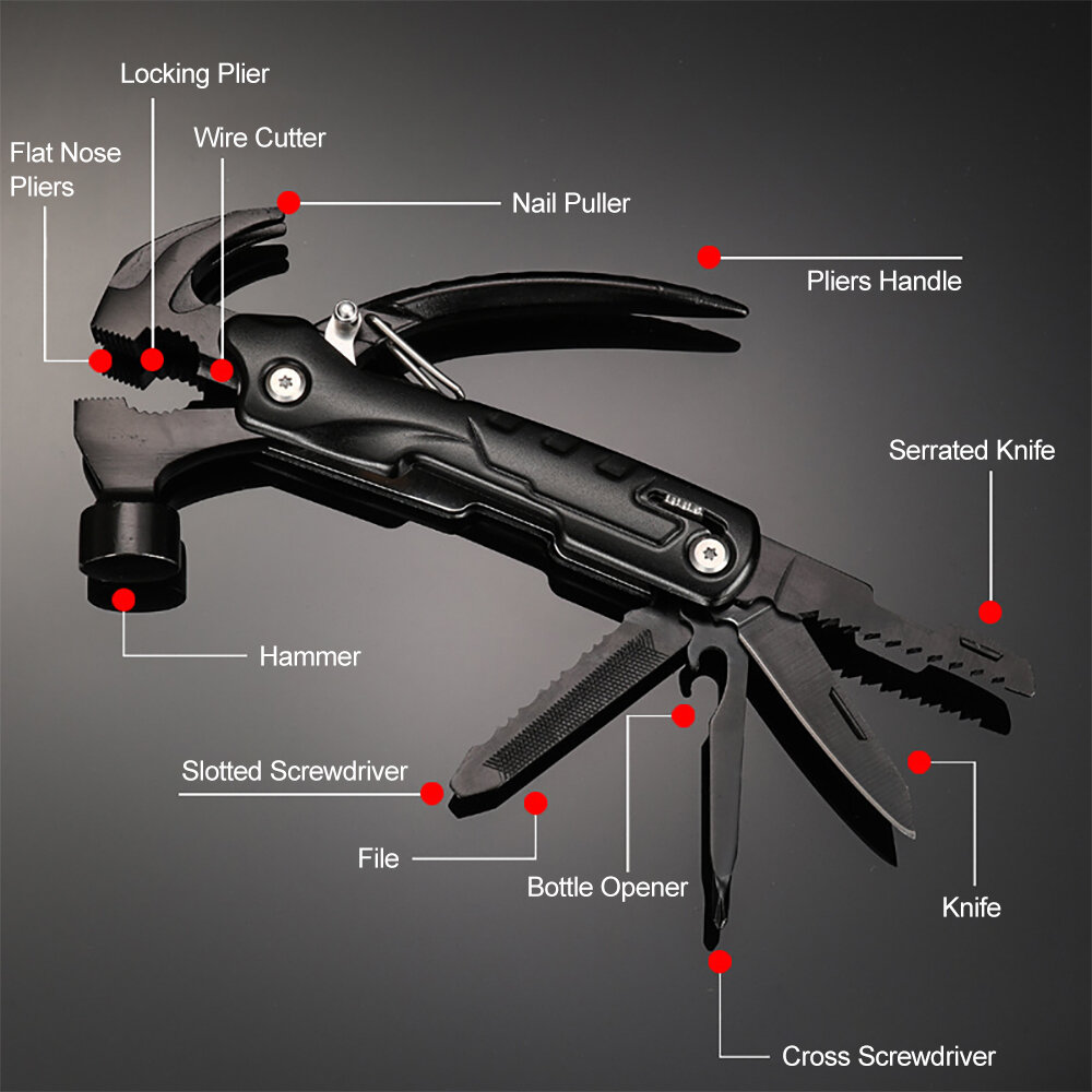 Многофункциональный молоток-мультитул из углеродистой стали, с замком, для кемпинга и выживания