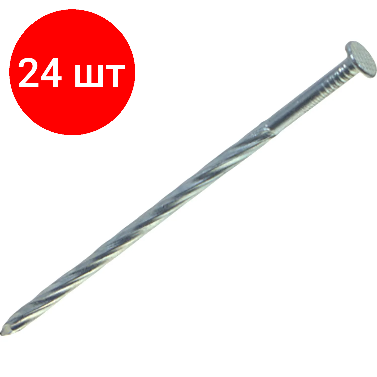 Комплект 24 упаковок, Гвозди винтовой оцинк. 3.4х90 (0.5 кг) - пакет Tech-Krep 128304
