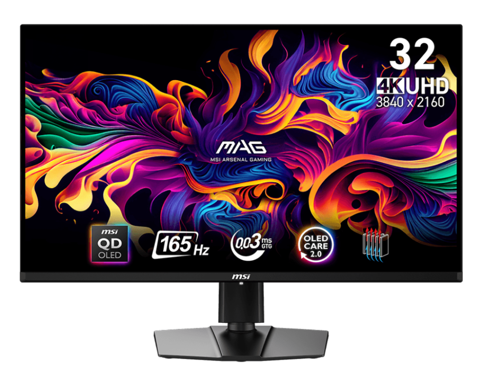 Монитор MSI MAG 321UP QD-OLED, 3840x2160, 165 Гц, OLED, 1.5M:1, 1000 Кд/м², черный