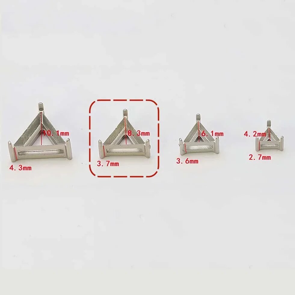 Пустые когти для страз, Triangle 8x3.7mm, 20 шт.