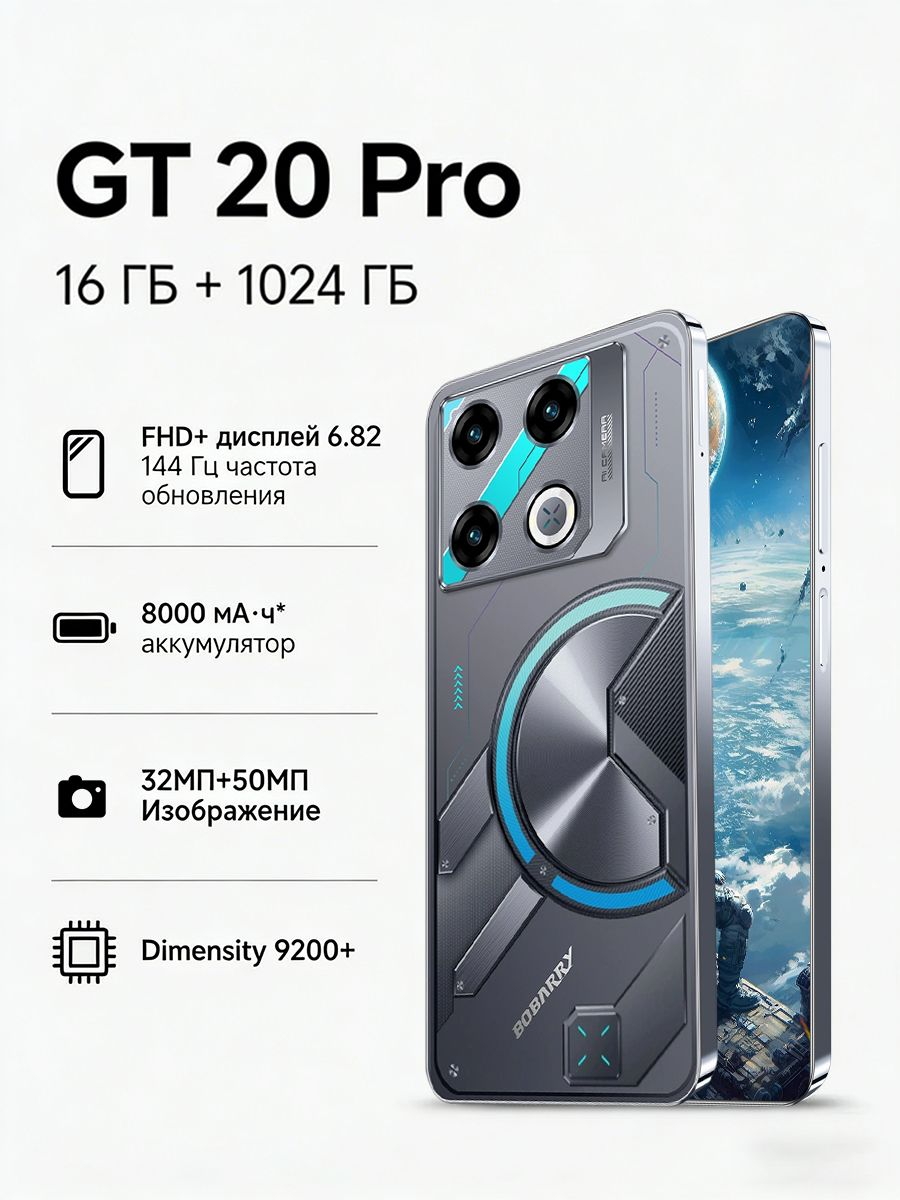 Смартфон GT20 Pro бюджетный смартфон с флагманскими характеристиками 16ГБ/1ТБ