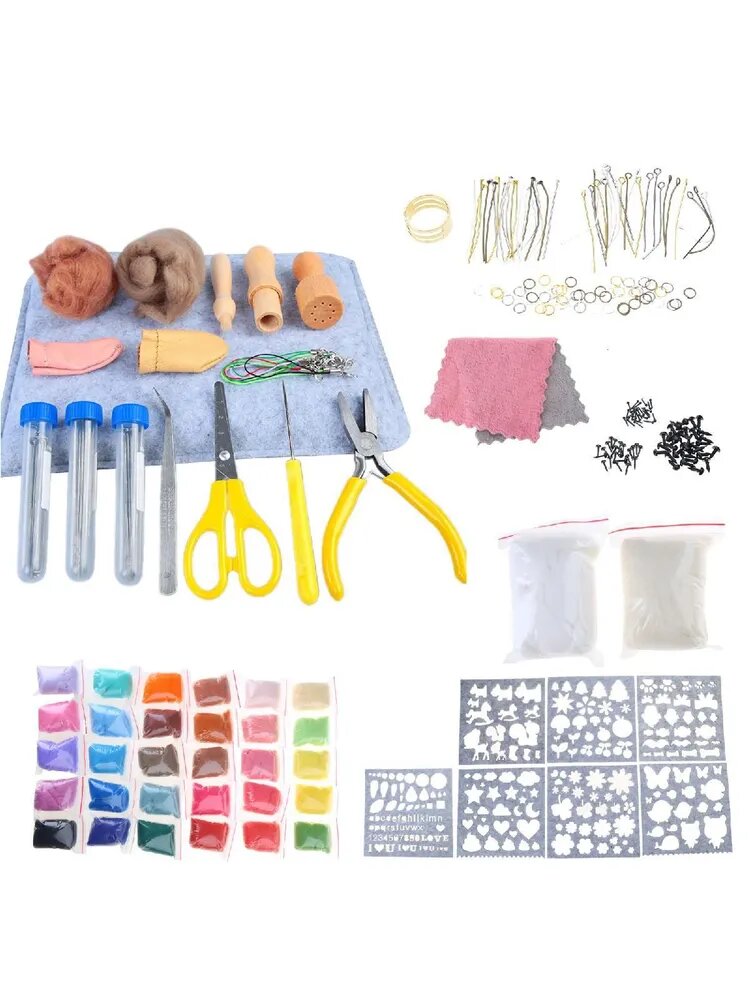 Наборы для игольного валяния Многоцветный набор для рукоделия с шерстяным войлоком для начинающих