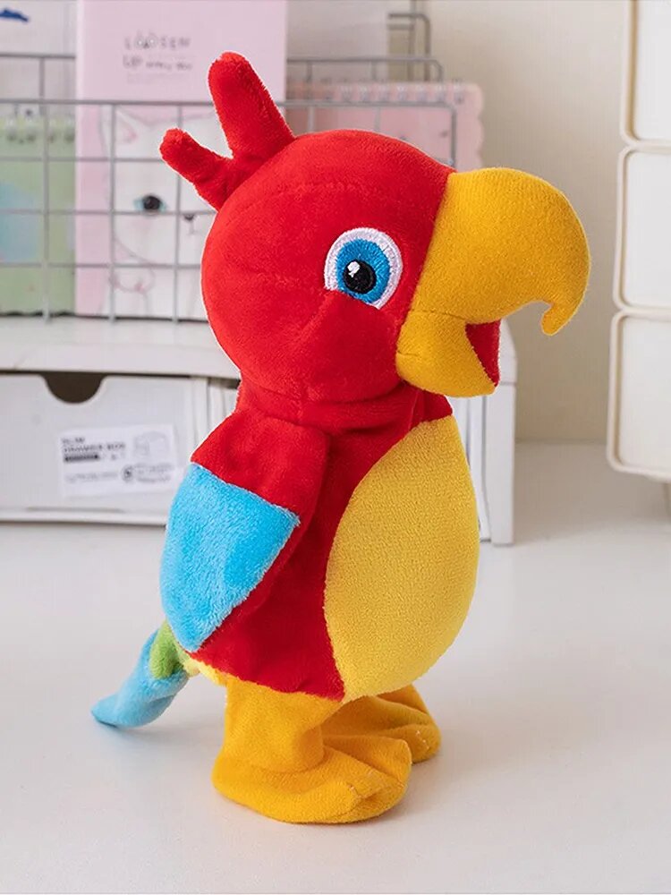 Попугай Повторюшка интерактивная мягкая игрушка попугайчик, ходит, говорит и поет, развивает речь