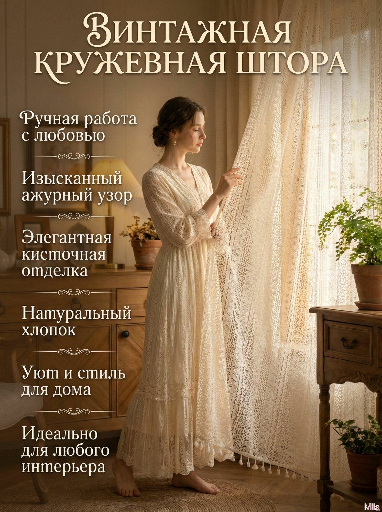 Занавеска на дверь из хлопка, вязаная крючком, винтажный деревенский стиль, 150x220 см