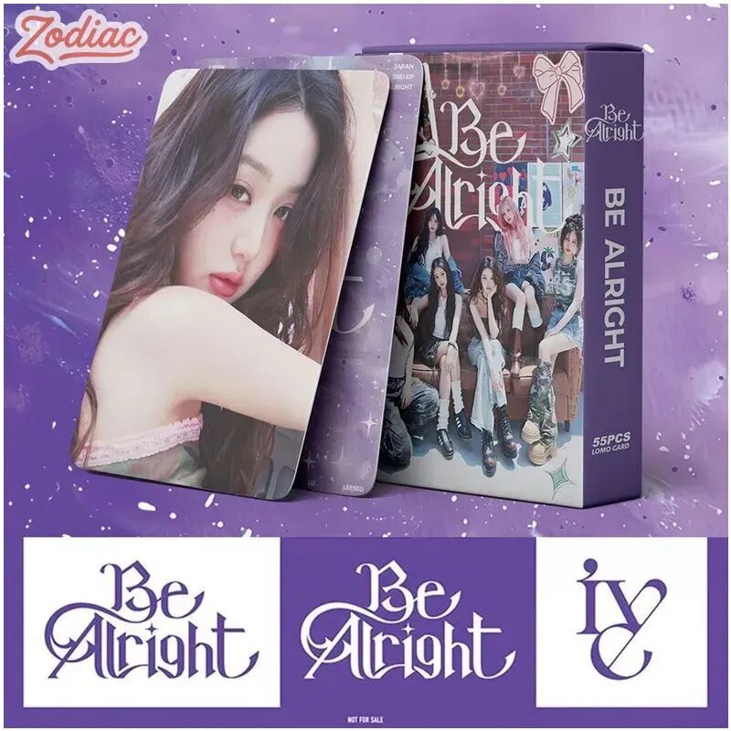 Коллекционные минифотокарточки BE ALRIGHT SHOW WHAT I HAVE, эксклюзивный альбом из 55 штук к японскому 3RD EP KPOP группы IVE LOMO Cards 2025 года