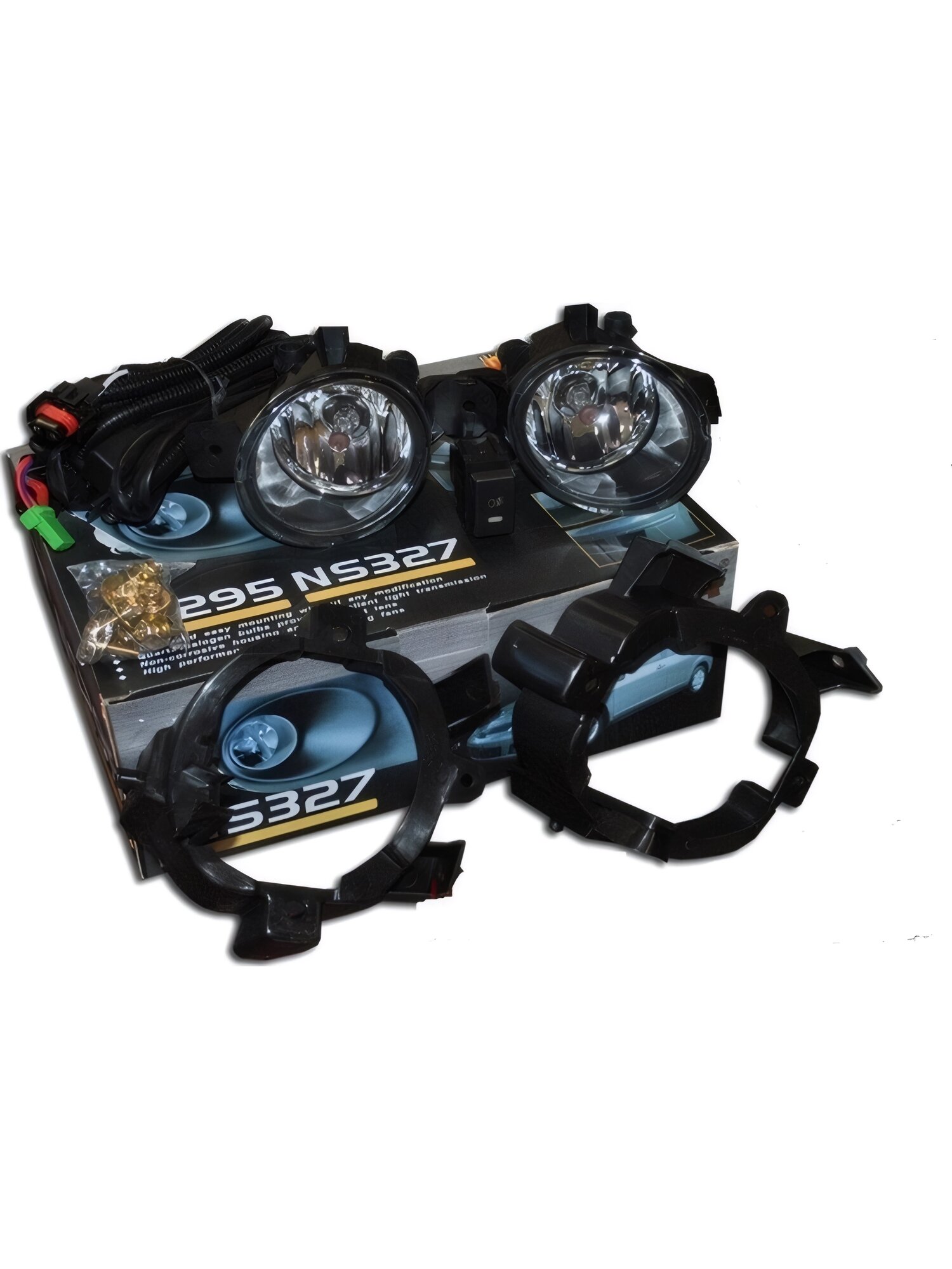 Противотуманные фары галогенные DLAA NS-295 QASHQAI 2008- + провод, кнопка (комплект)