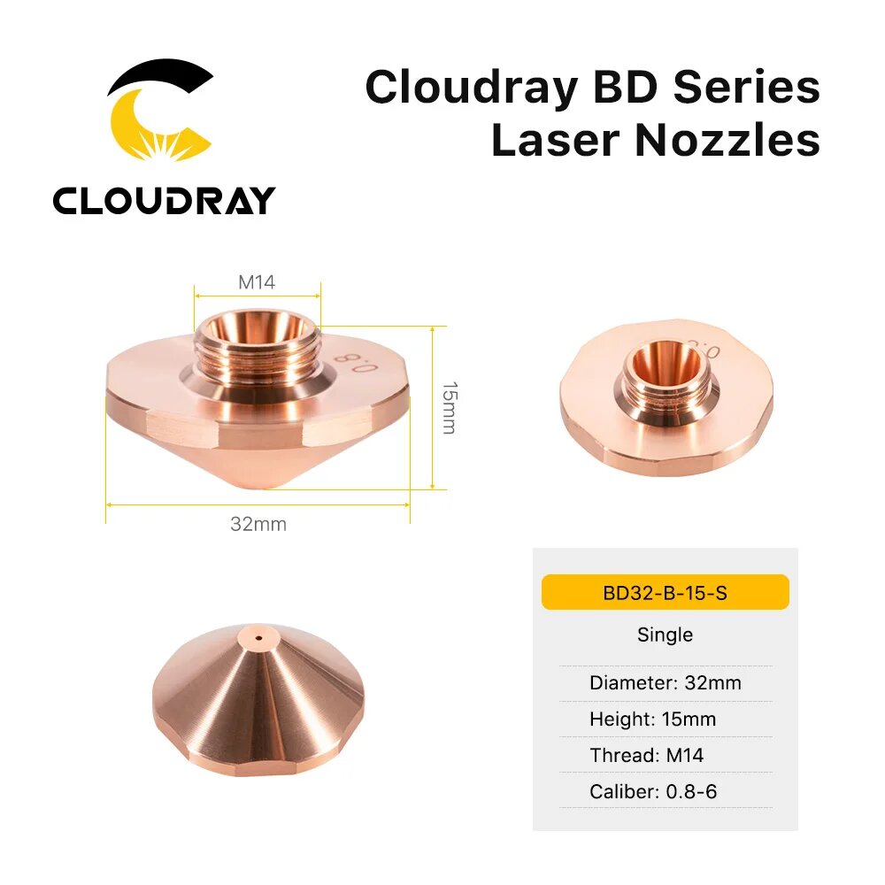 Cloudray Насадки лазерные волоконные 32 мм, 1.5mm, Double Layer