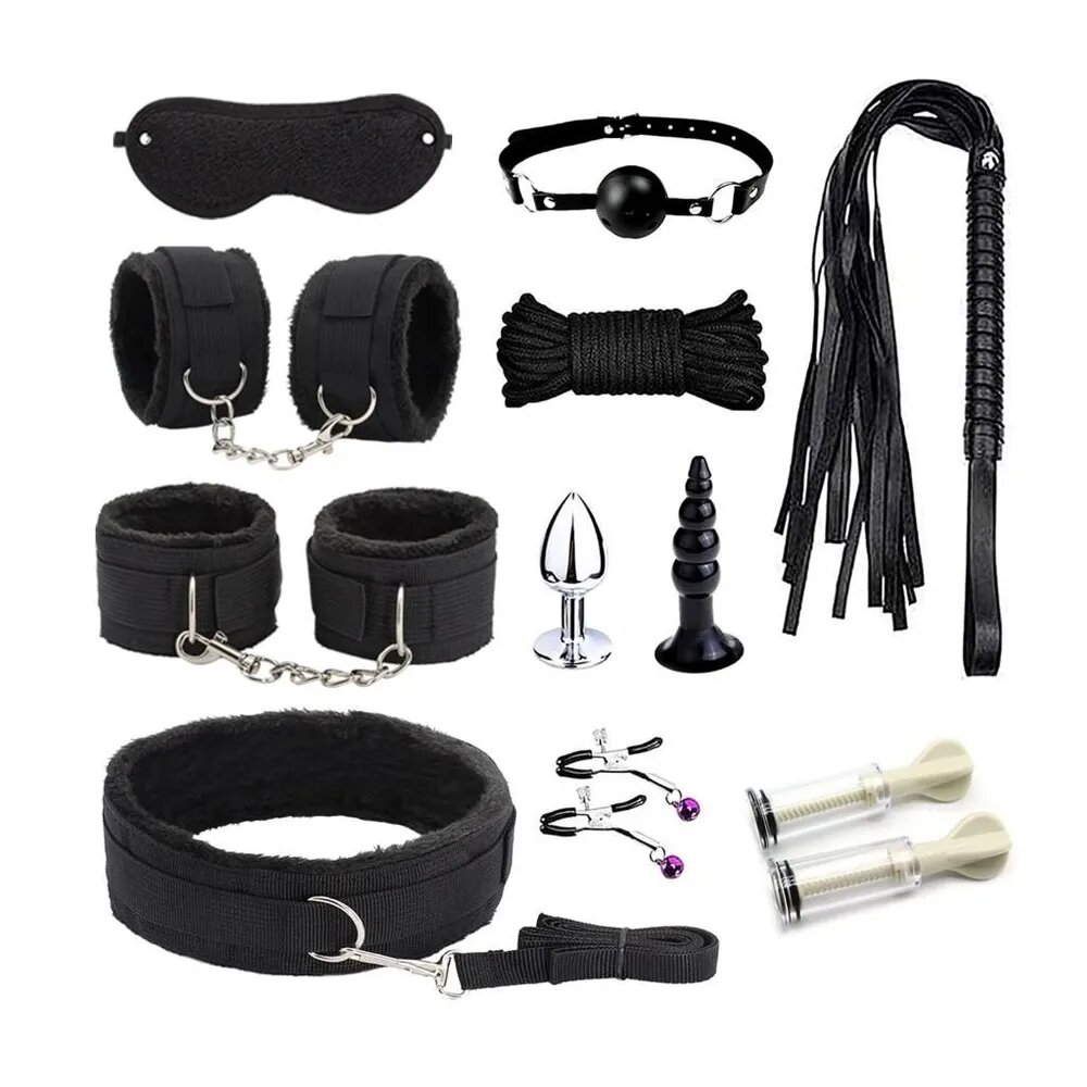 Бондажный набор BDSM, Черный
