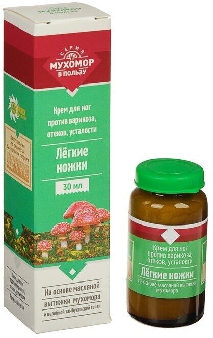 Крем для ног Бизорюк Крем для ног Мухомор против варикоза отеков усталости