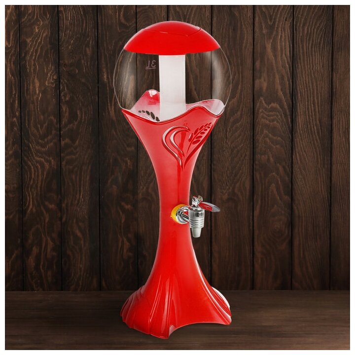 Башня для пива "Шар", 3 л, цвет красный, пивная башня пластиковая, башня пива