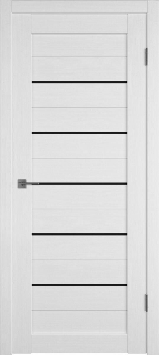 Атум 5 Снежный Черный лакобель 700*2000 (дверное полотно)