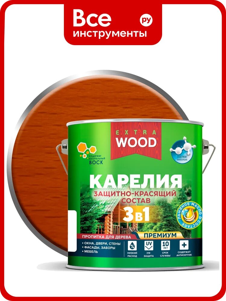 Защитно-красящий состав Farbitex 3в1 для древесины Карелия Орегон (2.7 л) WOOD 4300016883